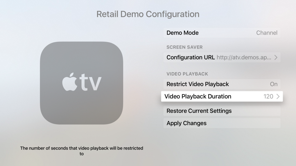 Le mode « démo » de l'Apple TV 4 - Le journal du lapin