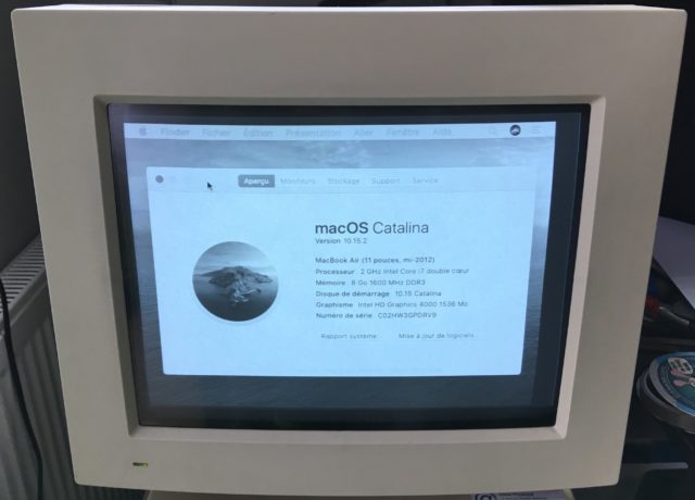 A monochrome CRT display on a modern Mac - Le journal du lapin