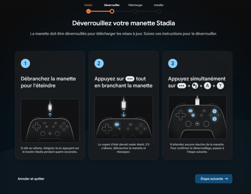 Passer la manette Stadia en mode Bluetooth (et perdre la compatibilité ...